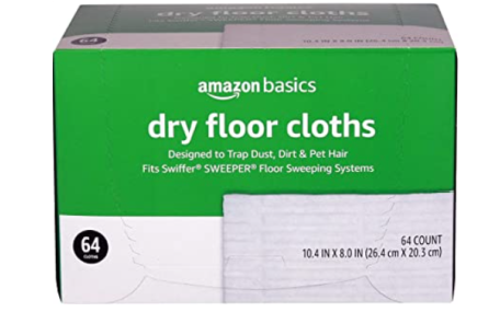 Amazon Basics Dry Floor Cloths 64 Count Works With Swiffer Sweeper ...