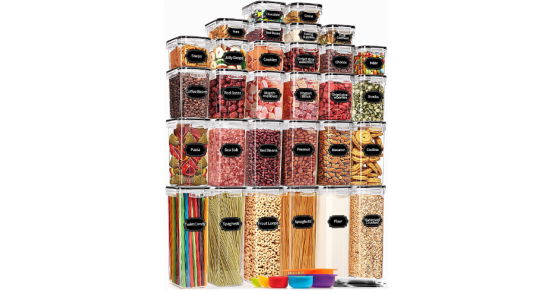 Airtight Food Storage Containers Include 30 Pieces With m40 Labels, 6 ...