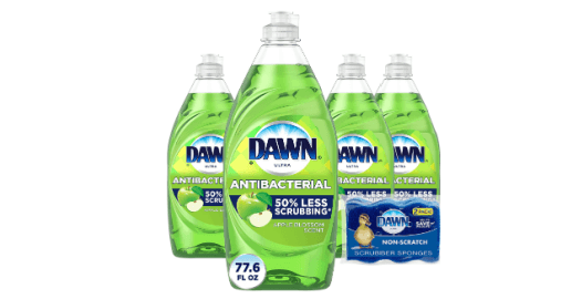 Dawn Dish Soap Apple Blossom Scent Pack Of 4 + 2 Sponge and More ...