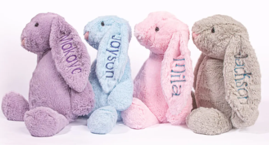 Personalized Embroidered Bunny Plush $29.99 Shipped - Couponing with Rachel