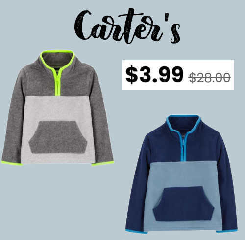 Carter's Clearance Event - $3.99 Toddler Quarter Zip Pullover + More ...