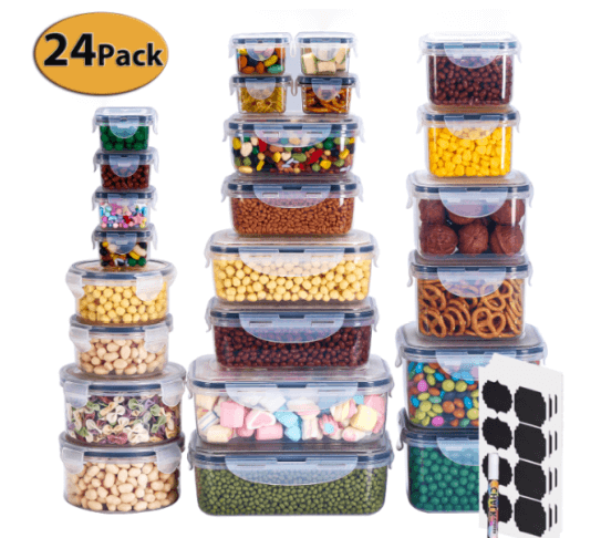 Airtight Food Storage Container Sets with Lids, Labels & Marker ~ Save ...