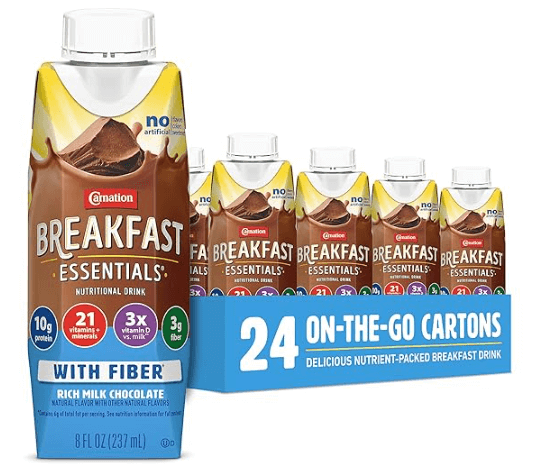 Carnation Breakfast Essentials with Fiber 8 FL OZ Carton (Pack of 24 ...
