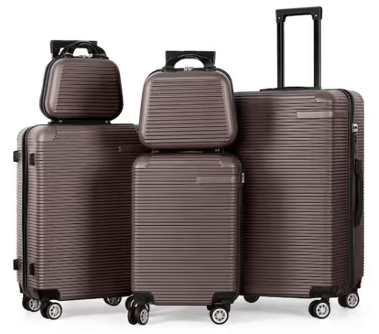 Home Depot: 5-Piece Durable Lightweight Luggage Set with Spinner Wheels ...